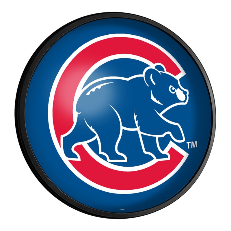 Chicago Cubs: Alternate Logo Round Slimline Lighted Wall Sign