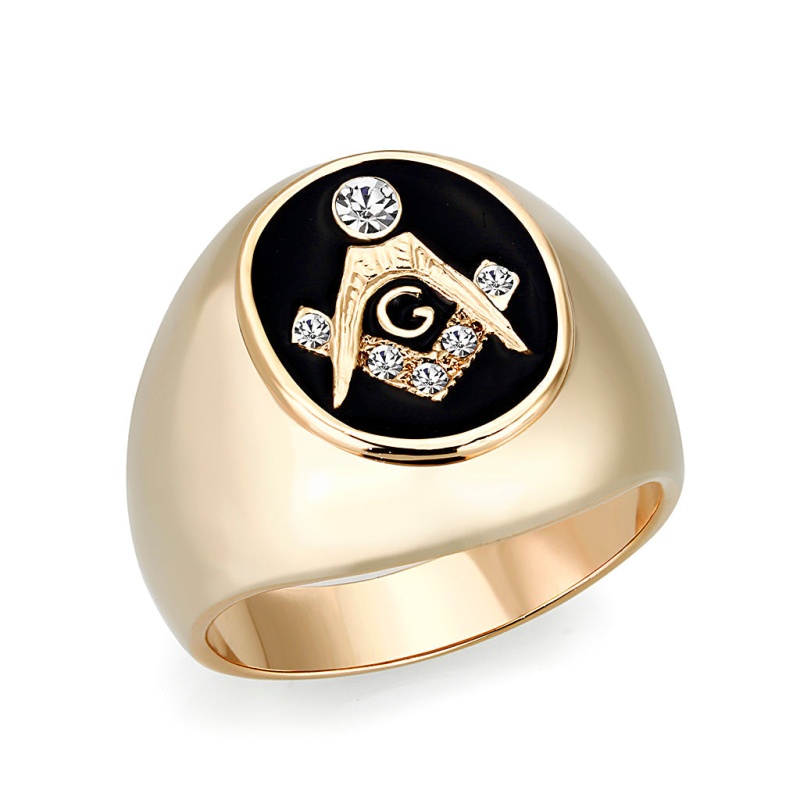 Lo5m089 - Ip Gold(Ion Plating) Brass Ring With Epoxy In Jet
