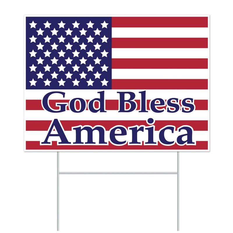 Buy Plastic God Bless America Yard Sign Online