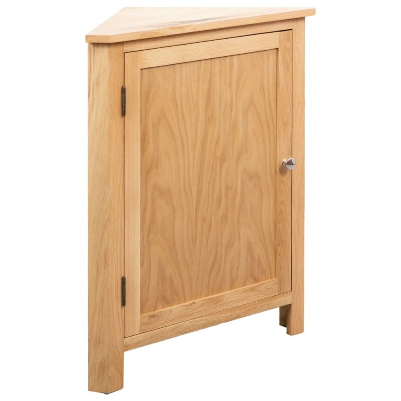 Vidaxl Corner Cabinet Solid Oak Wood 23.2x14.1x31.4 inches 247040 - New ...