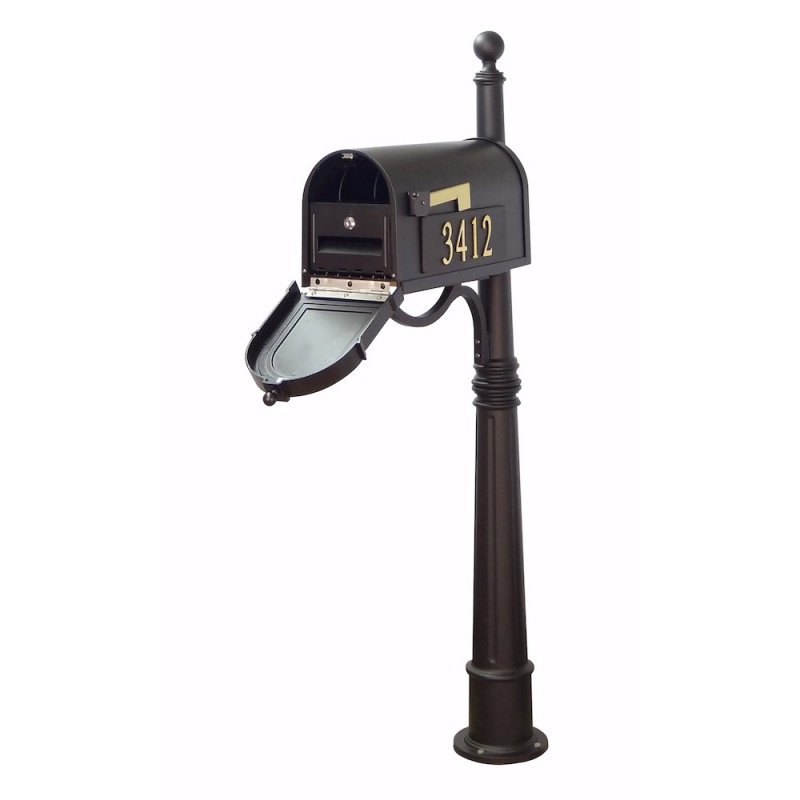 Berkshire Curbside Mailbox with Locking Insert and Address Numbers on ...