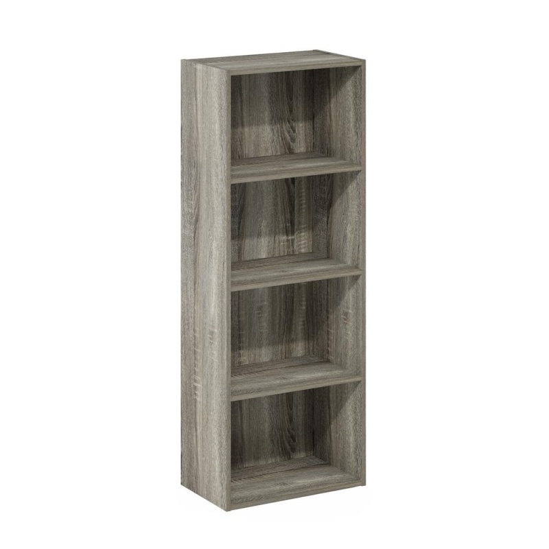 Furinno Luder 4-Tier French Oak Open Shelf Bookcase