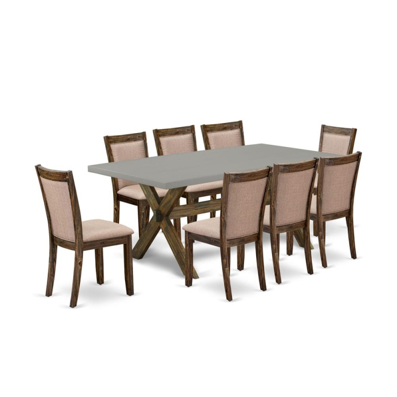 Buy East West Furniture 9 Piece Innovative Dining Set Online - Cement ...