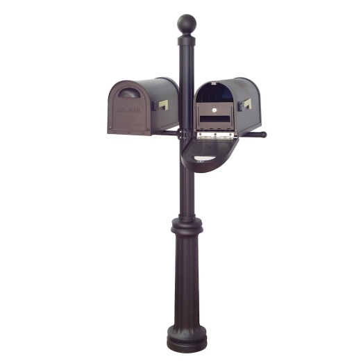 Classic Curbside Mailboxes with Locking Inserts and Fresno Double Mount ...