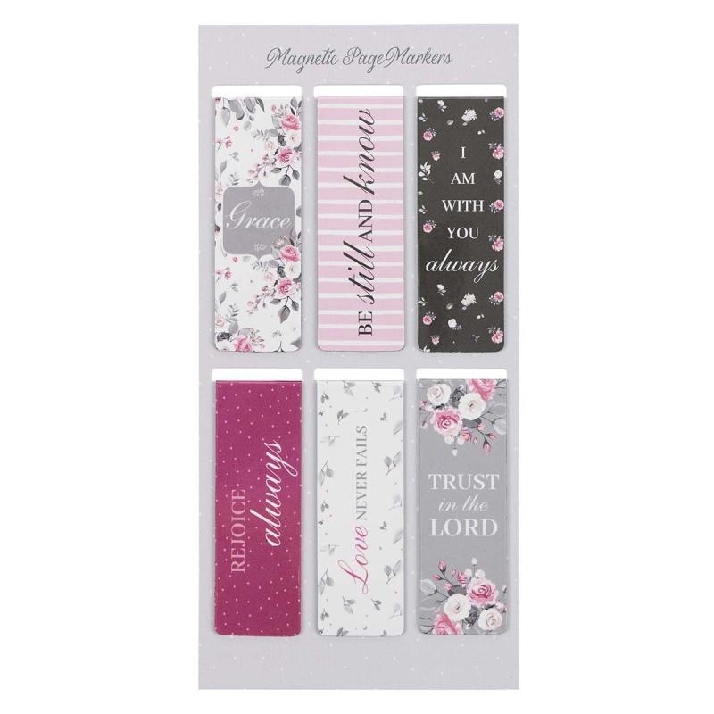 Buy Magnetic Bookmark Set Pink Roses Online - Christian Art Gifts