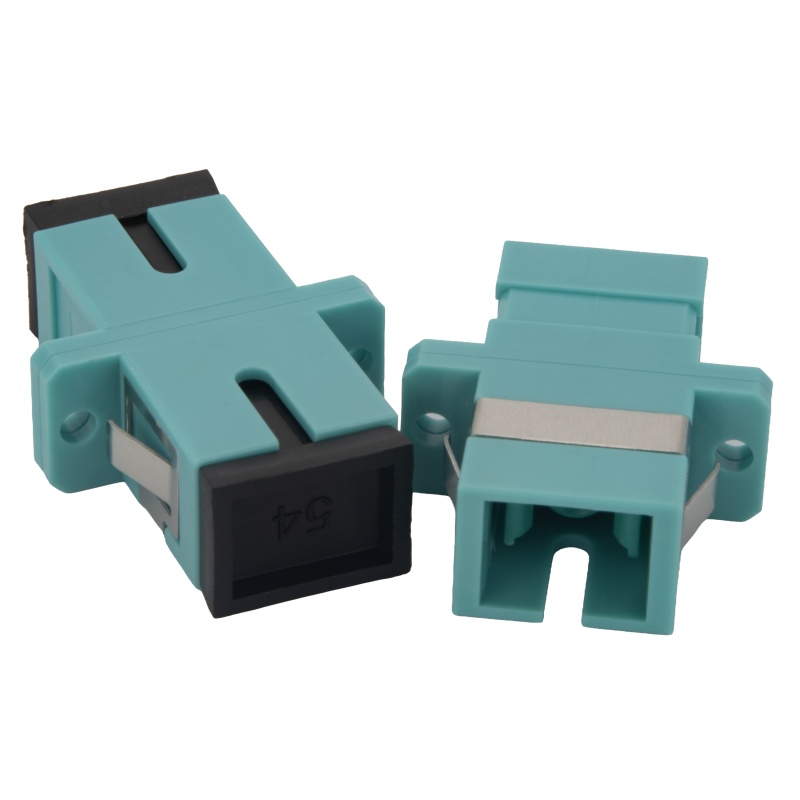 Sc Multimode Om3 Fiber Adapter, Simplex,Aqua