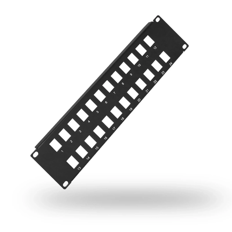 Cmple - 24 Port Blank Keystone Network Patch Panel, 2U Rack Mount ...