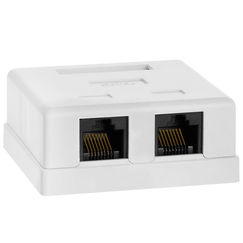 Buy 2 Port Cat5e Surface Mount Box Online - Easy Mount RJ45 Cat5 Dual ...