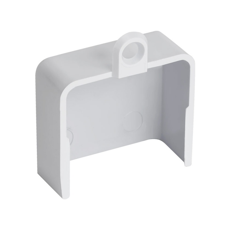 Wire Trak End Cap For Raceway Pvc White, 1" W X 1/2" h