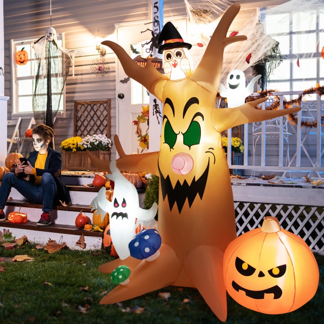 8 Feet Halloween Outdoor Dead Tree With Built-In Led Lights