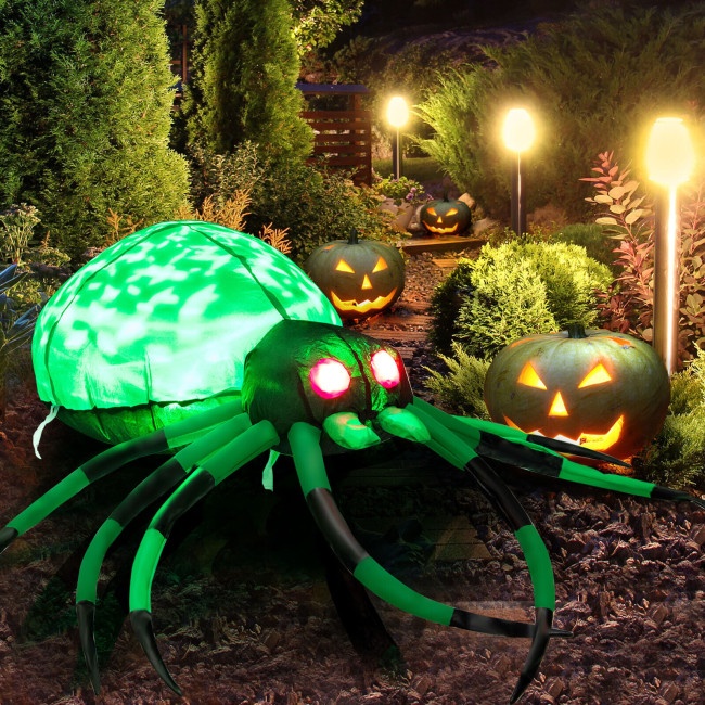Buy 5 Feet Long Halloween Inflatable Creepy Spider With Cobweb And LEDs ...