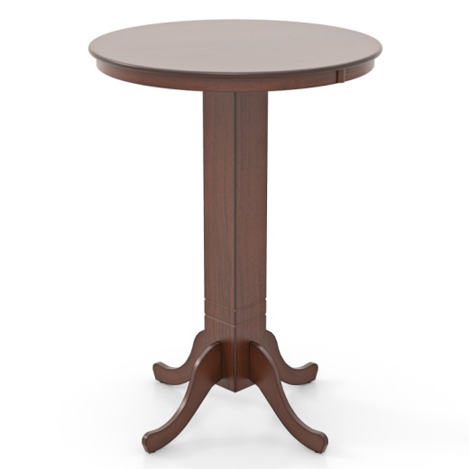 Wood Pub Round Dining Table With Pedestal Base-Espresso