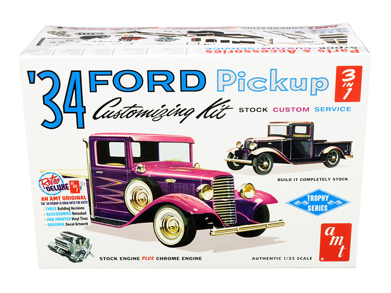Buy 1934 Ford Pickup Truck 3 in 1 Kit "Trophy Series" 1/25 Scale Model ...