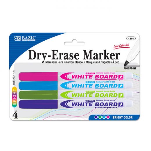 Buy Dry-Erase Markers Online - 4 Pack, Assorted Bright Colors