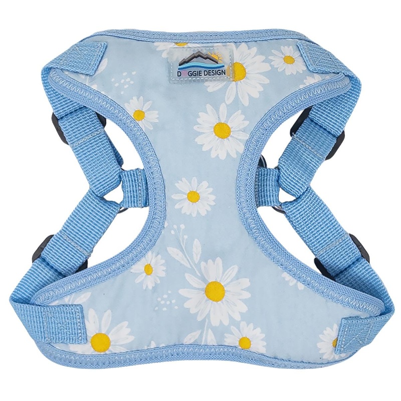 Wrap And Snap Choke Free Dog Harness By Doggie Design - Blue Daisy