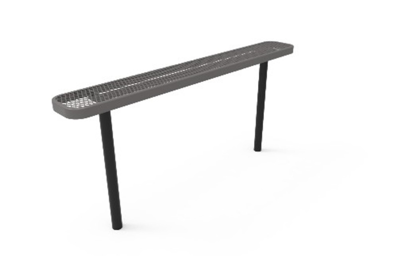 6' Punched Steel Bench No Back - Inground Mount