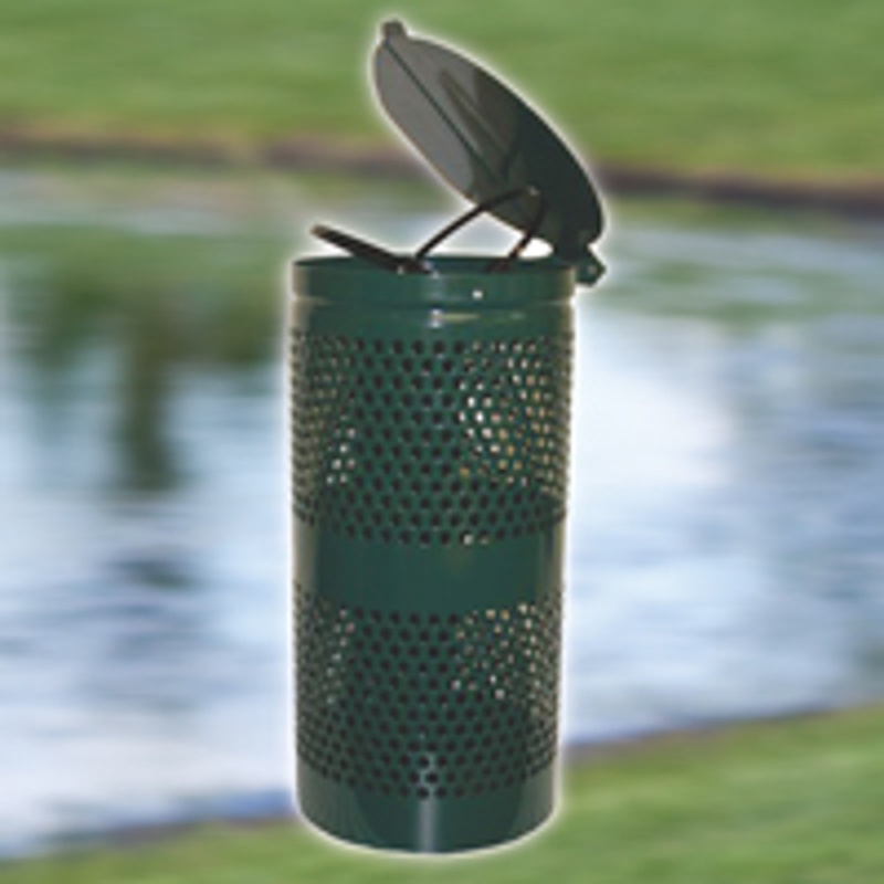 10 Gallon Steel Waste Receptacle W/Retainer Band