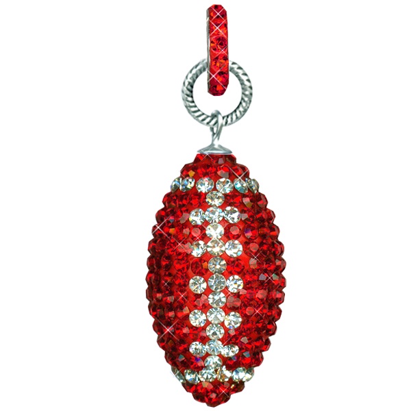 Buy Game Time Bling Large Football Pendant With Pave Ring - Light Siam ...