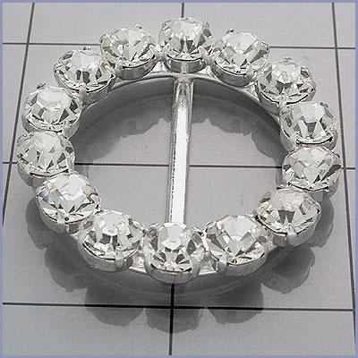 Buy Rhinestone Belt Buckle Online - Crystal/Silver Round Buckle