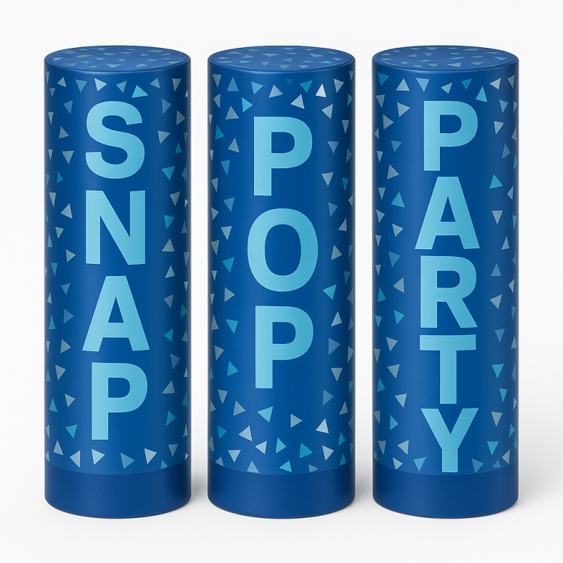 Blue Confetti Party Poppers - 3 Pack For Festive Celebrations