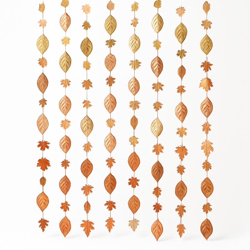 Elegant Metallic Leaves Backdrop For Thanksgiving Celebrations