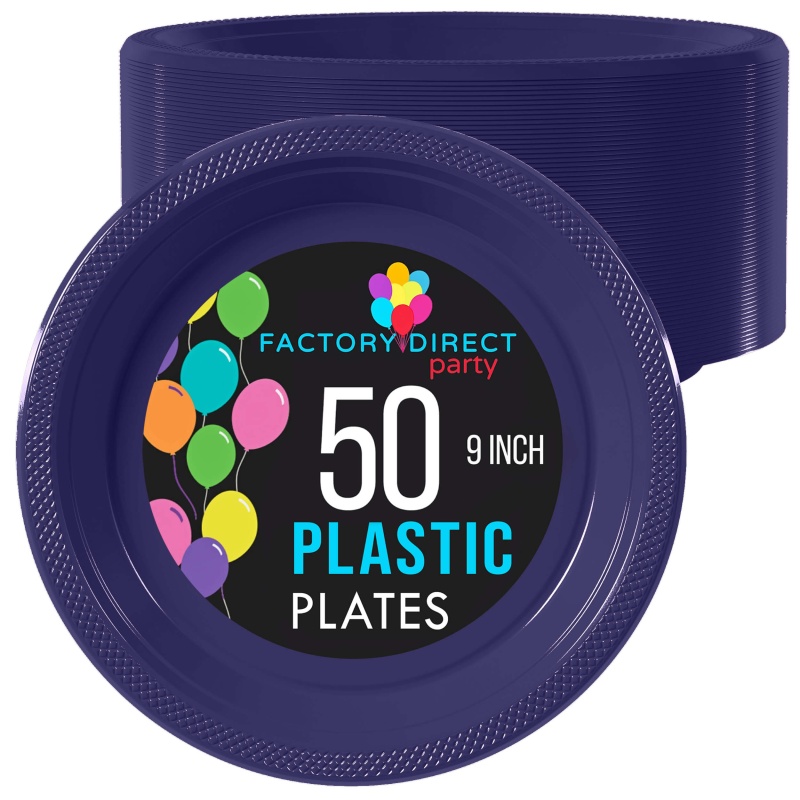 Buy 9 In. Navy Plastic Plates Online - 50 Count