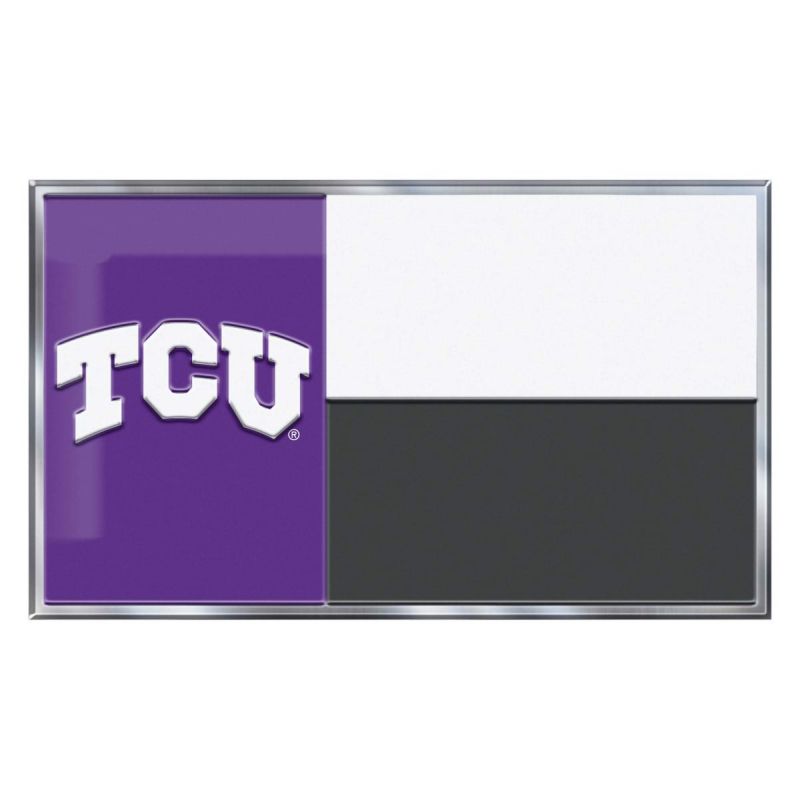 TCU Horned Frogs Embossed State Flag Emblem - Car Decal