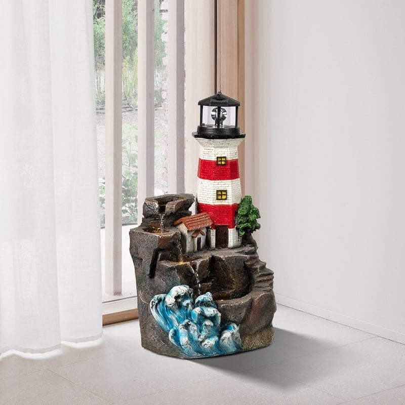 Ferrisland Solitude Lighthouse Water Fountain - Decorative Indoor ...