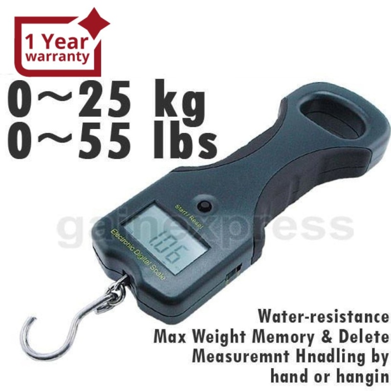 Digital 25Kg/55Lb Lcd Fish Weighing Scale W/ Rubber Side Handle