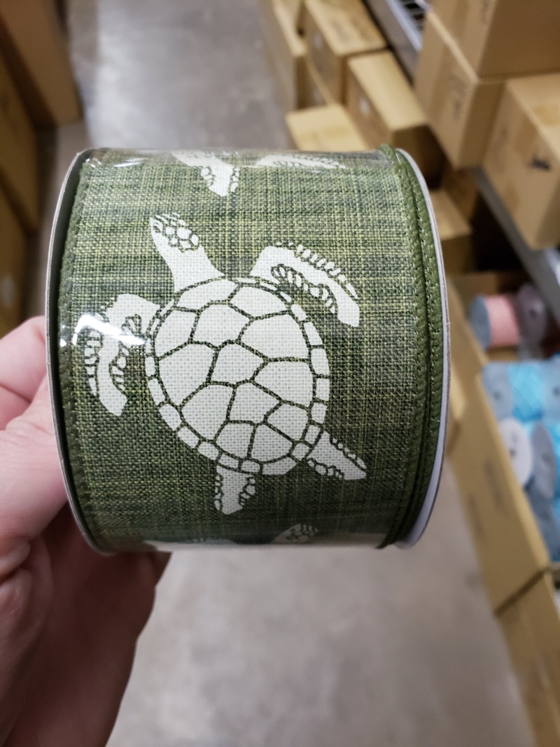 2.5" X 10 Yds. Sea Turtle Ribbon - Seafoam