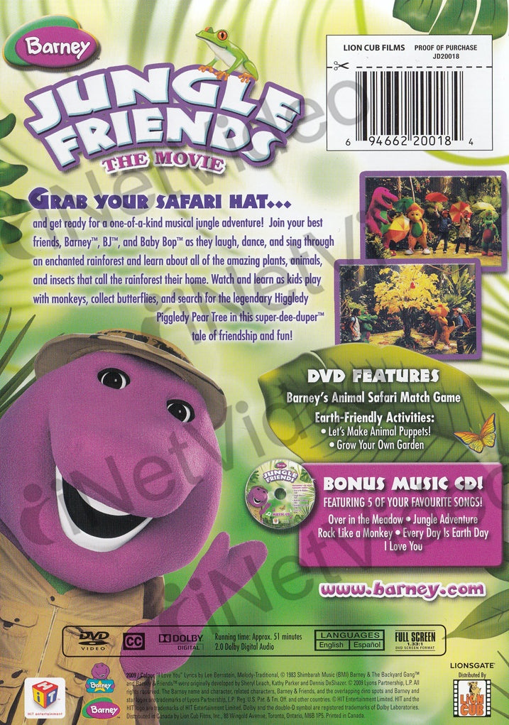 Barney : Jungle Friends - The Movie (Dvd + Music Cd Set)