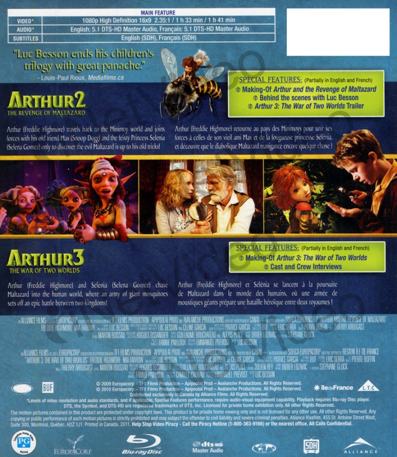 Arthur 2 & 3 - The New Minimoys Adventures (Double Feature) (Bilingue ...