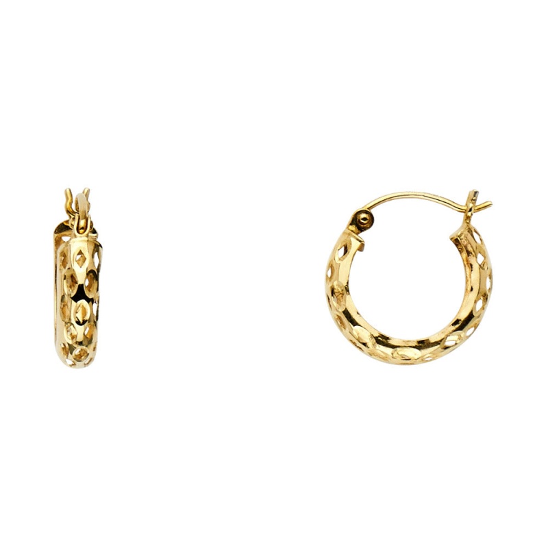 Buy 14K Gold Perforated Hoops Online - Ioka
