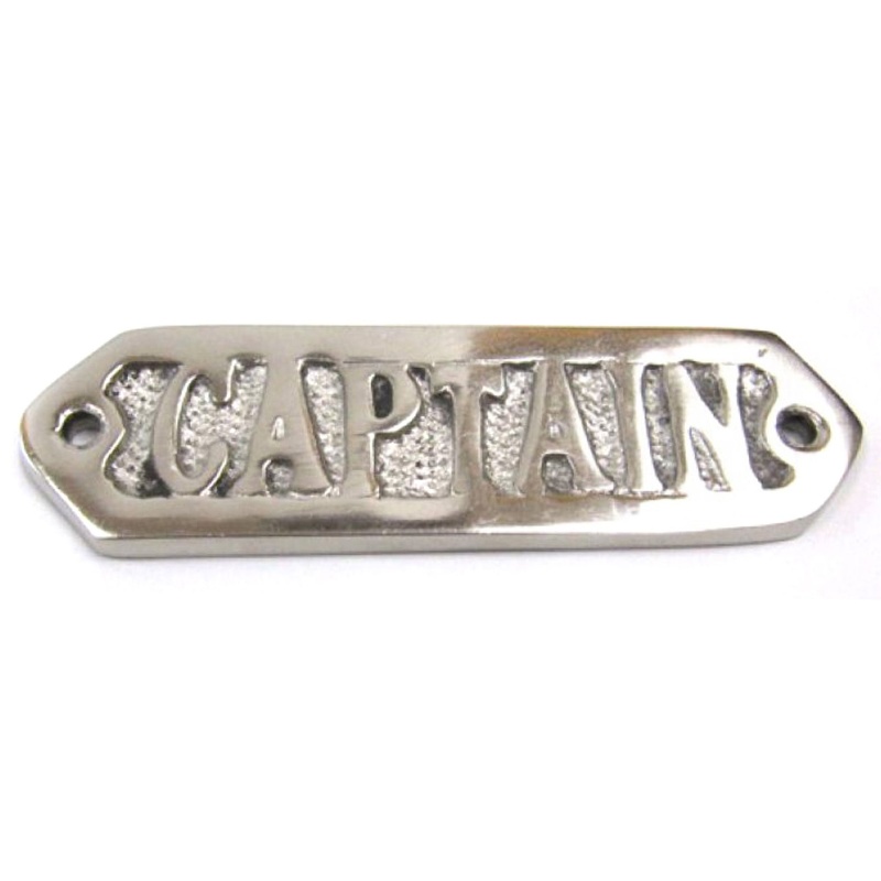 Chrome Plated Captain Sign - Nautical Gift for Home or Outdoor Adventure