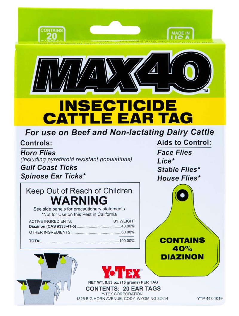 Buy Y-Tex 20-Pk Max 40 Insecticide Cattle Ear Tag Online
