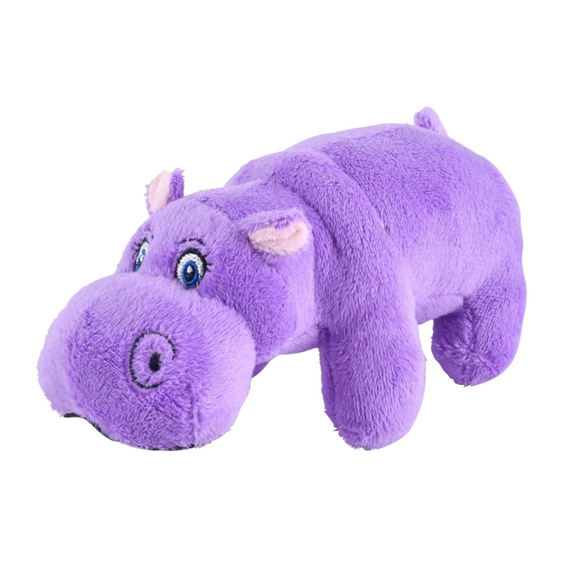 Jeffers Plush Hippo Jr. Dog Toy With Squeaker - 6"L / Lavender / 1 Ct