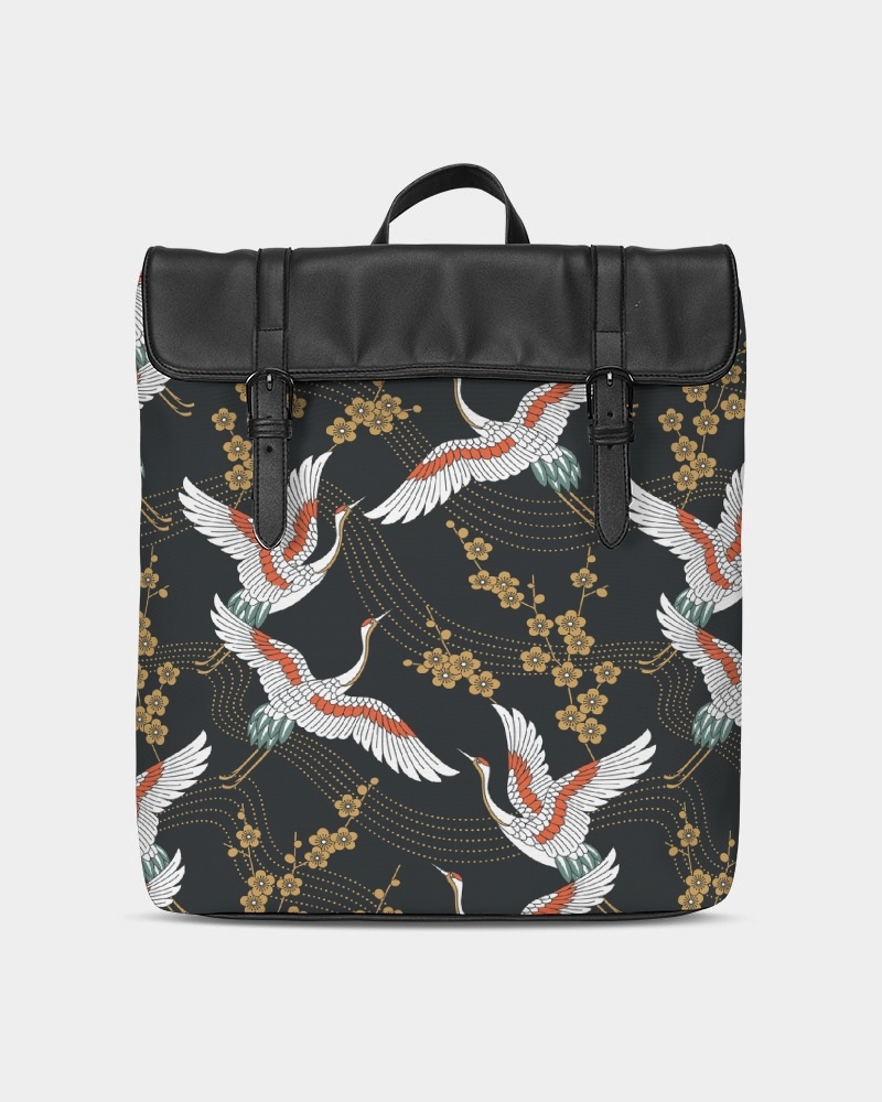 Buy Black Flap Minimalist Backpack Japan Crane Online - Stylish and ...