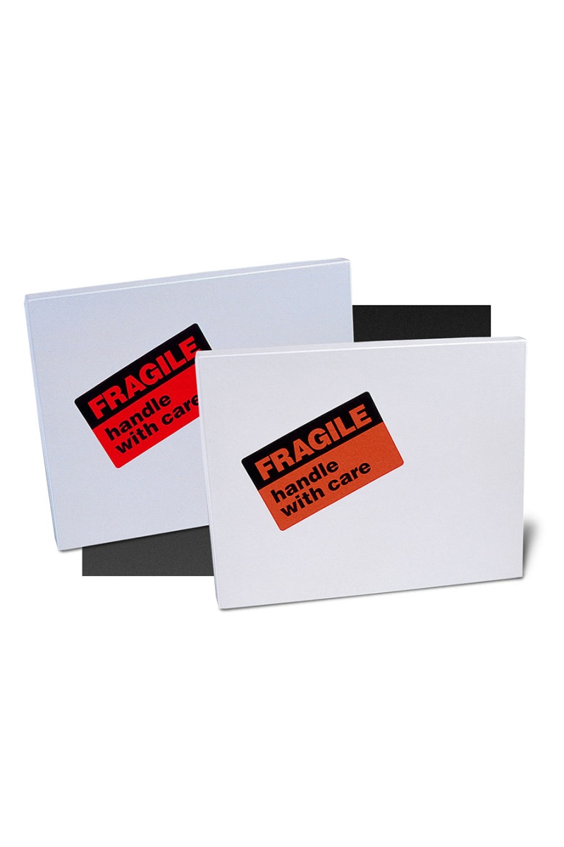 "Fragile Handle With Care" Label, 3" X 5", Orange/Black, 40/Bx