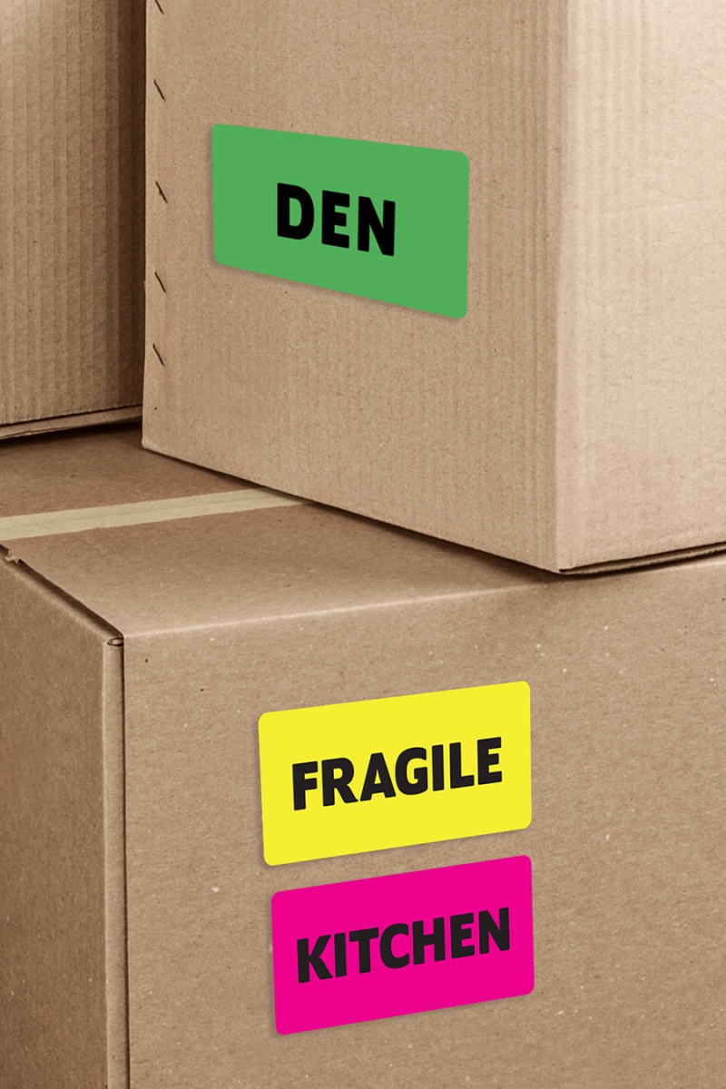 Laser Assorted Neon Labels, 2" X 4", 10/Sheet, 250 Labels/Pk