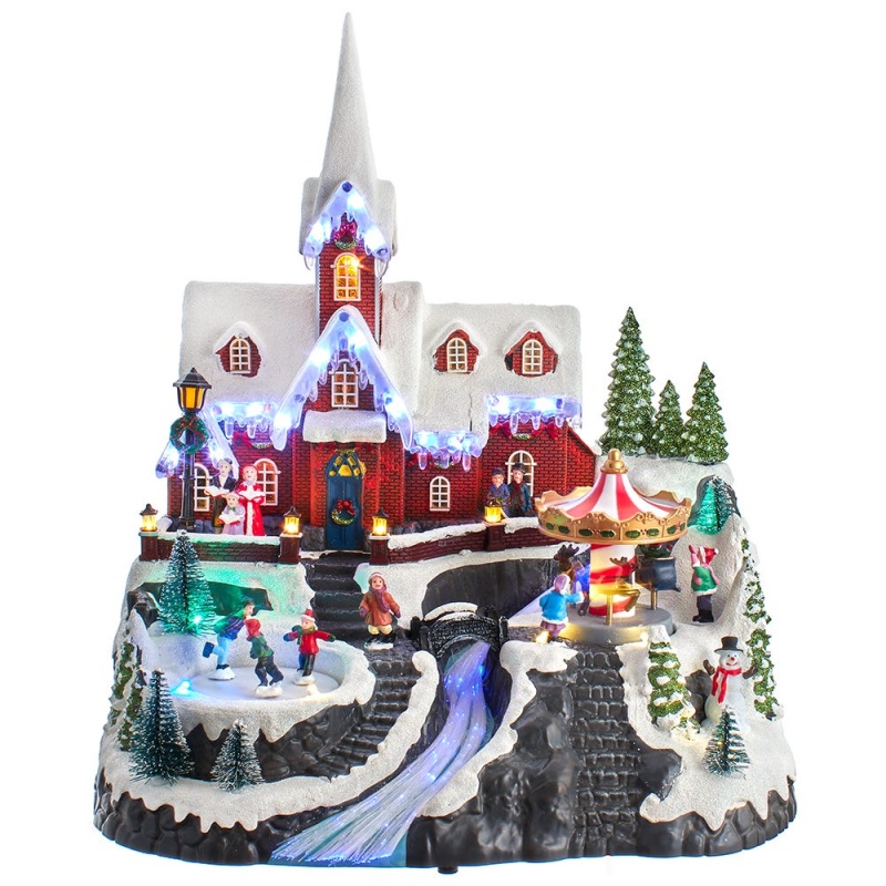Buy 15" Lighted Musical Church Online - Ideal Holiday Decoration