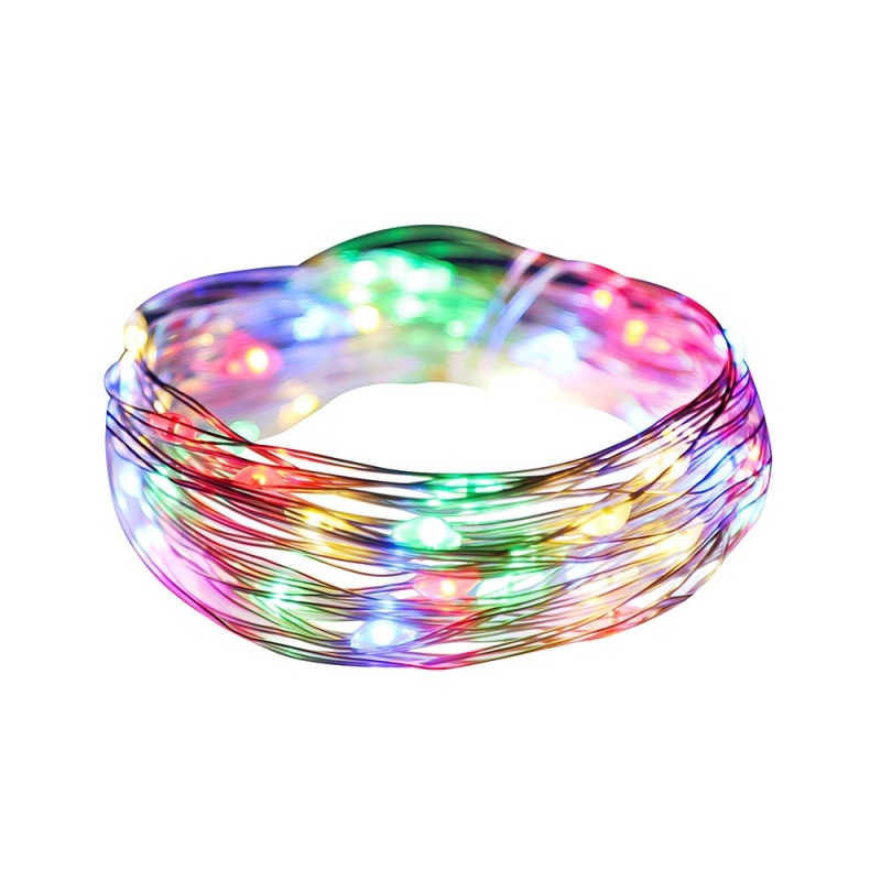 16.4' Battery Operated 50L Multifunction Multicolor Fairy Led Silver ...