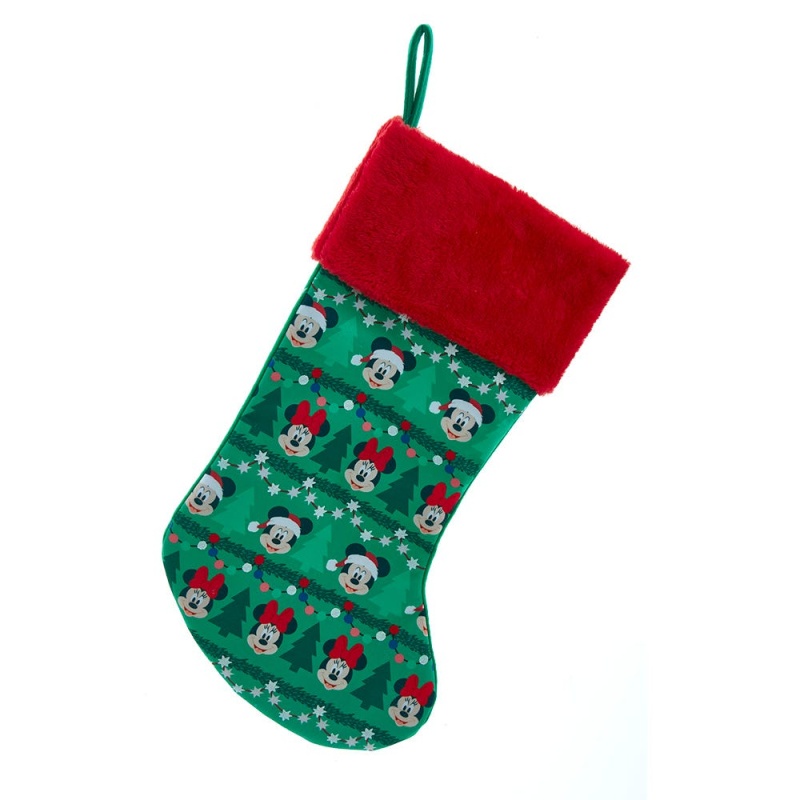 Disney© Green & Red Mickey And Minnie Stocking