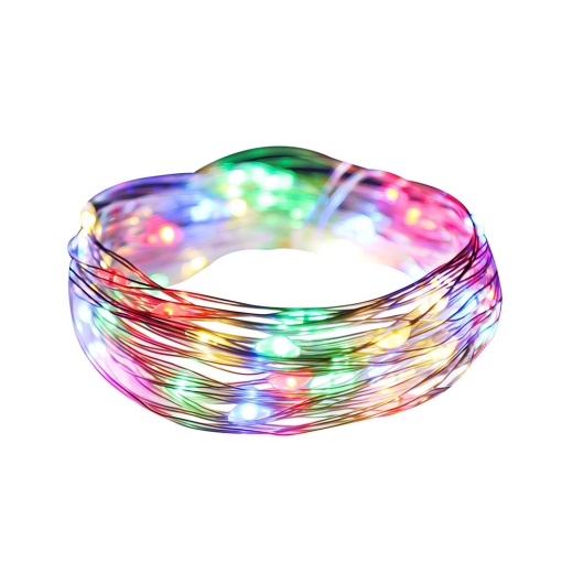 16.4' Battery Operated 50L Multifunction Multicolor Fairy Led Silver ...