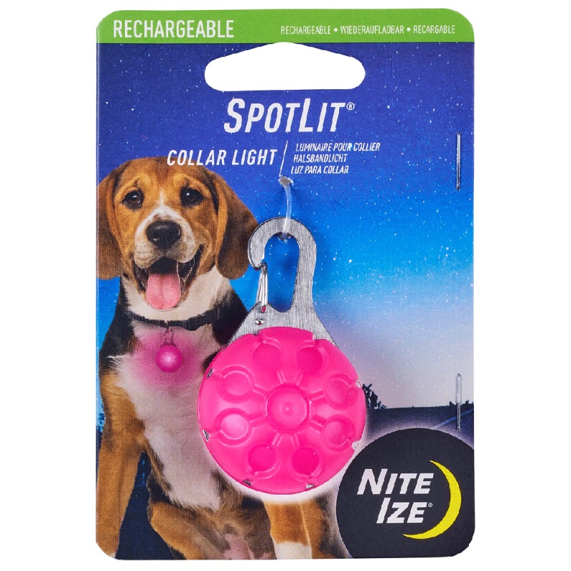 Nite Ize Spotlit Collar Light Rechargeable Pink