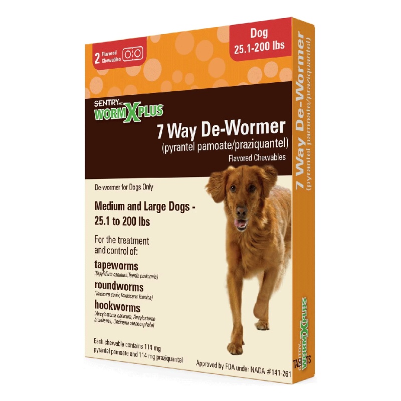 Sentryhc 7 Way De-Wormer Large Dog 2Ct