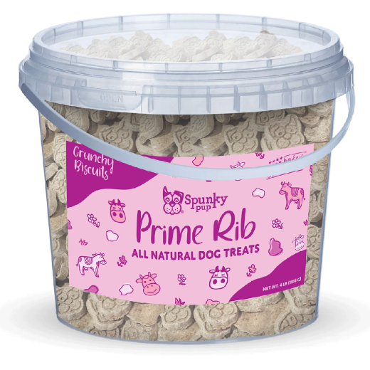 Spunky Pup Bucket Of Biscuits Prime Rib 4Lb