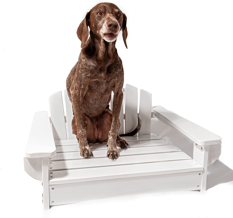 Buy Midlee Dog White Adirondack Chair Bed Online - Ultimate Pet Comfort