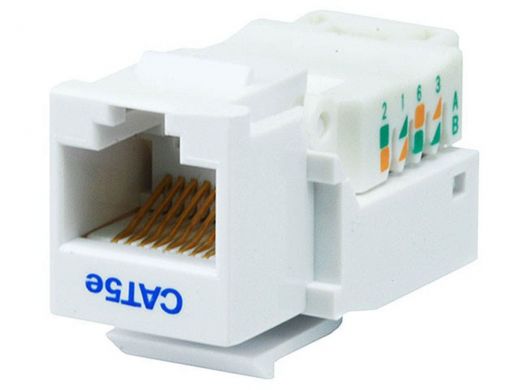 Monoprice Cat5e RJ45 Toolless Keystone Jack - White