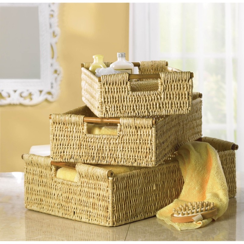 Accent Plus Corn Husk Nesting Baskets - Stylish Storage Solutions