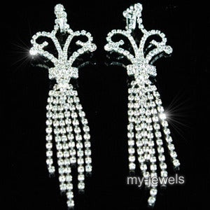 Buy Stunning 5" Drag Queen Jumbo Rhinestone Dangle Clip On Earrings Online